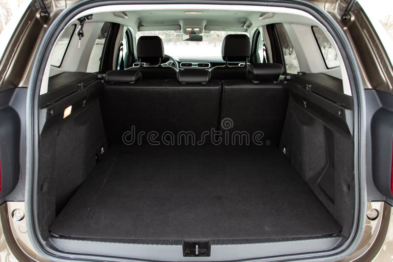 Huge, Clean and Empty Car Trunk in Interior of Compact Suv. Stock Photo ...
