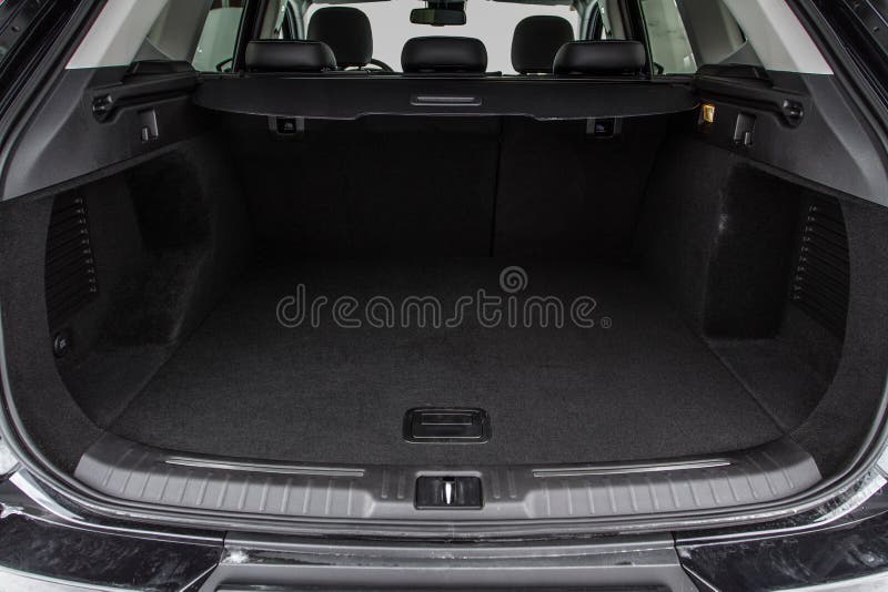 Huge, Clean and Empty Car Trunk in Interior of Compact Suv. Rear View ...