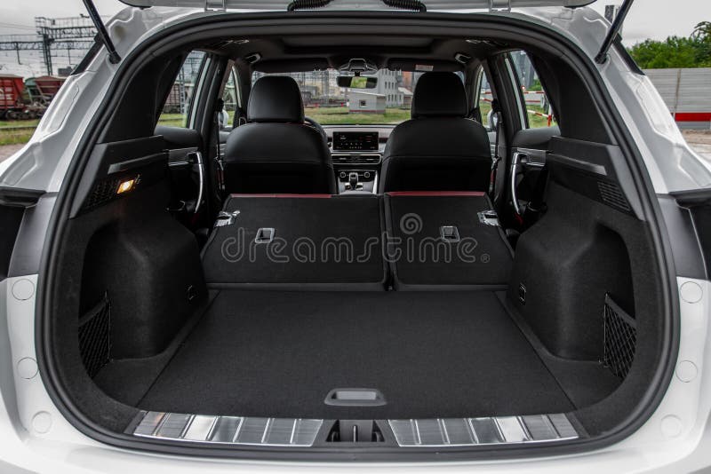 Huge, Clean and Empty Car Trunk in Interior of Compact Suv. Stock Photo ...
