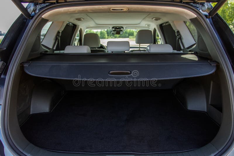 Huge, Clean and Empty Car Trunk in Interior of Compact Suv. Stock Photo ...