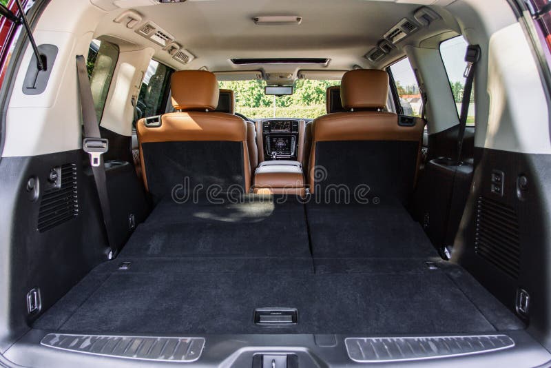 Huge, Clean and Empty Car Trunk in Interior of Compact Suv. Stock Image ...