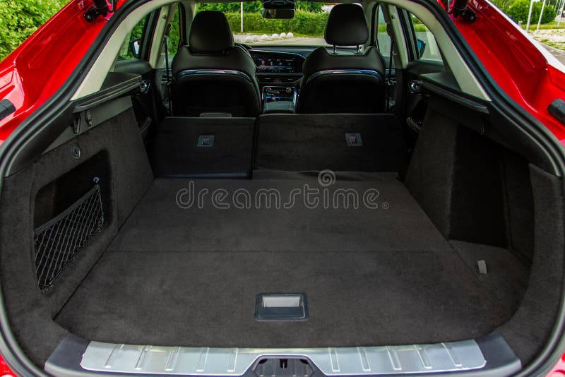 Huge, Clean and Empty Car Trunk in Interior of Compact Suv. Stock Image ...