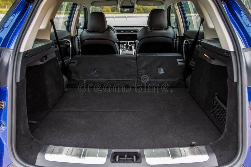 Huge, Clean and Empty Car Trunk in Interior of Compact Suv. Editorial ...
