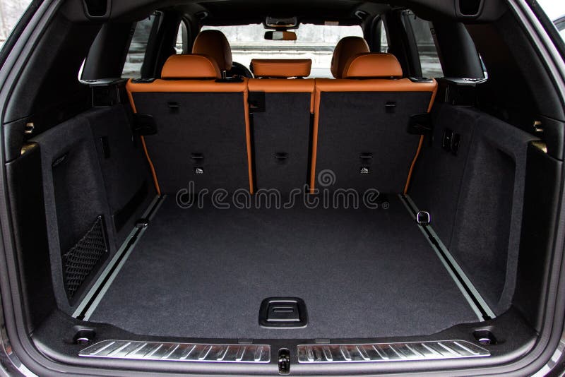 Huge, Clean and Empty Car Trunk in Interior of Compact Suv. Stock Image ...
