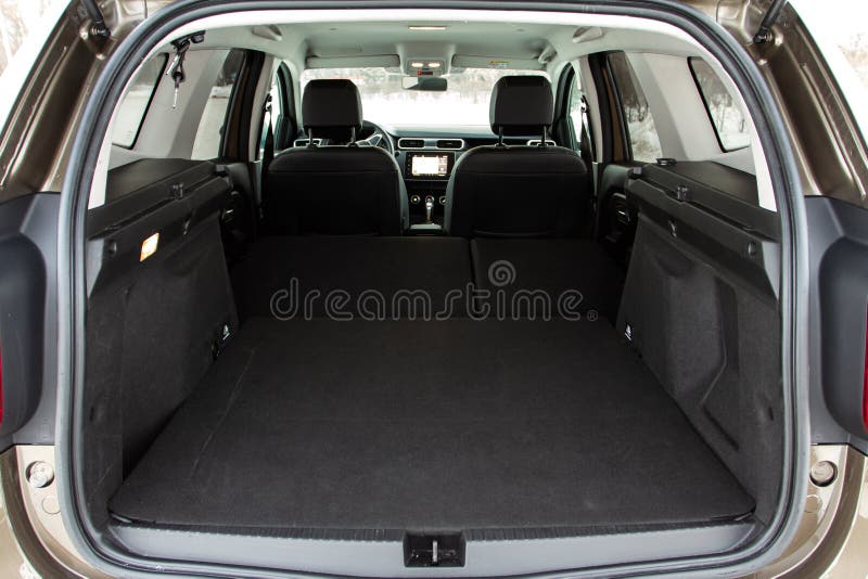 Huge, Clean and Empty Car Trunk in Interior of Compact Suv. Stock Photo ...
