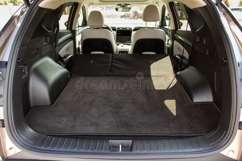 Huge, Clean and Empty Car Trunk of a Modern Compact Suv. Stock Photo ...