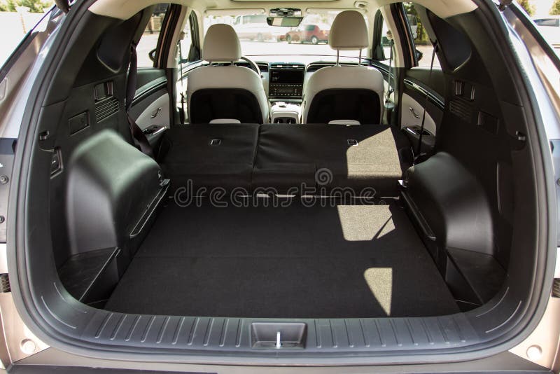 Huge, Clean and Empty Car Trunk of a Modern Compact Suv. Stock Photo ...