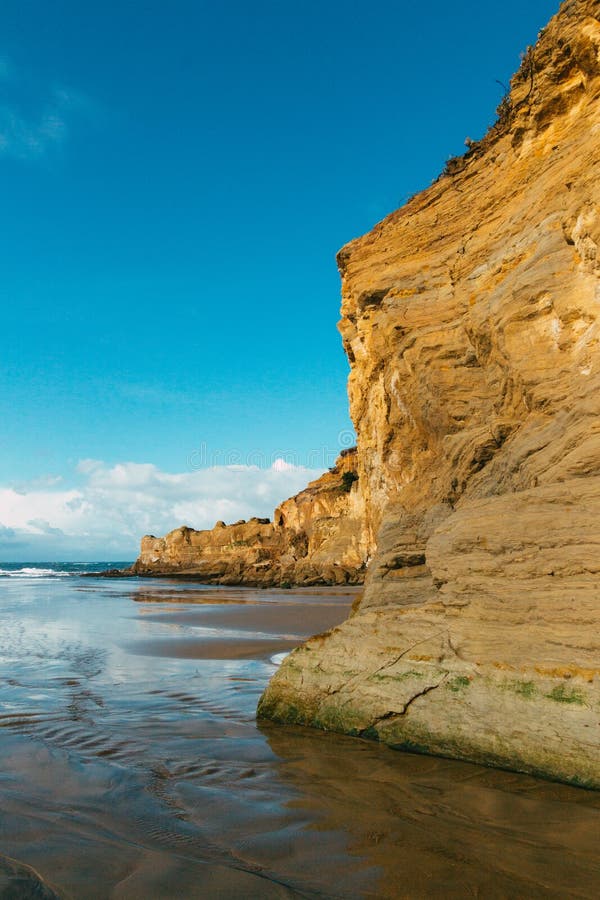 Huge Cliff with the Ocean on a Sunny Day Stock Image - Image of coast ...