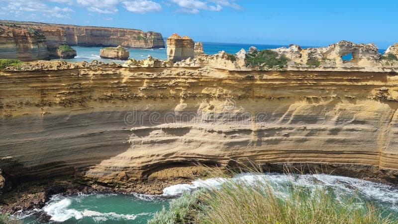 Huge Cliff that Separates Two Parts of the Beach, Panoramic Stock Photo ...