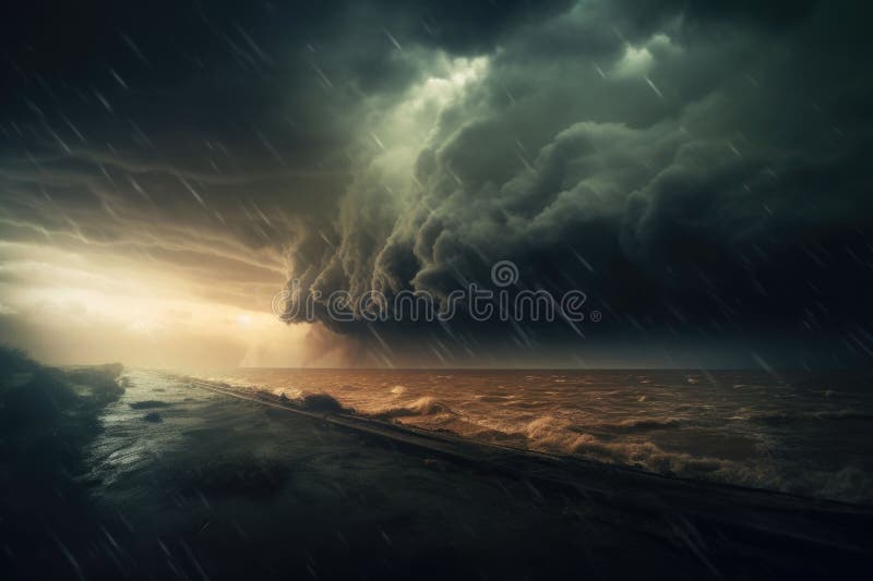 Huge Cloudy Windy Storm. Sky with Dramatic Clouds from an Approaching ...