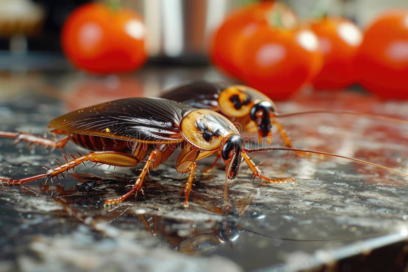 Huge Cockroaches in a Dirty Kitchen Stock Image - Image of small, home ...