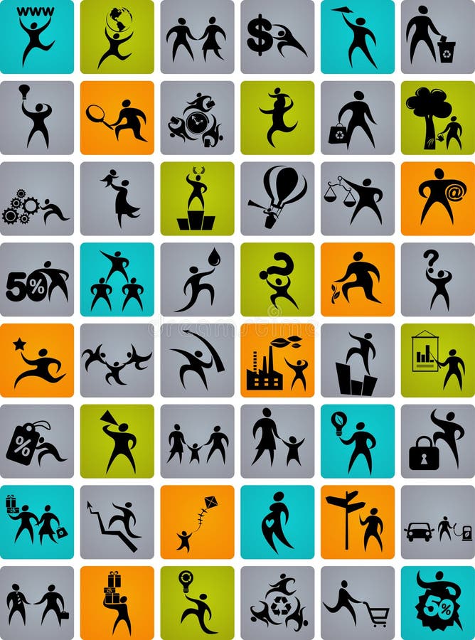 Huge Collection of Abstract People Logos Stock Vector - Illustration of ...
