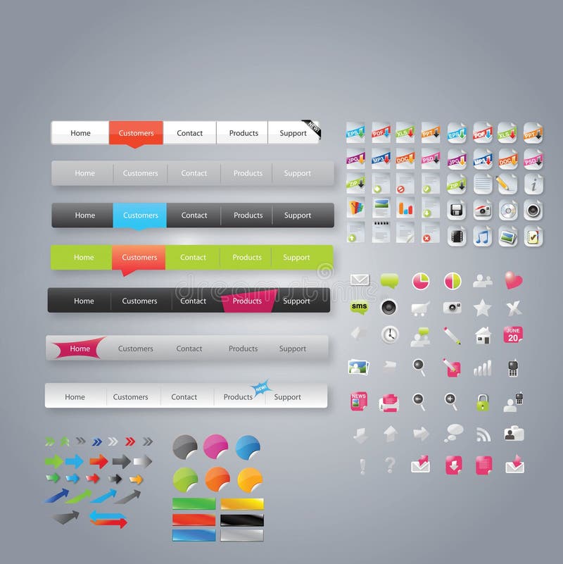 Huge Collection of Web Graphics Stock Illustration - Illustration of ...