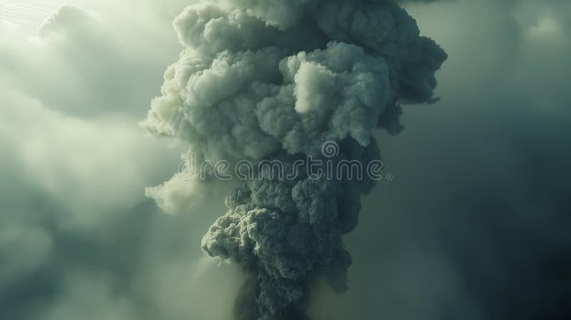 A Huge Column of Smoke with Ash Stock Image - Image of fuel, flame ...