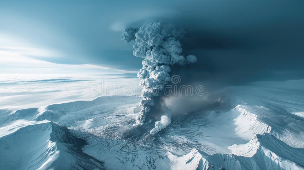 A Huge Column of Smoke with Ash Stock Image - Image of stratovolcano ...