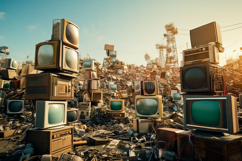 Huge Computer Dump. City Waste Dump Stock Illustration - Illustration ...