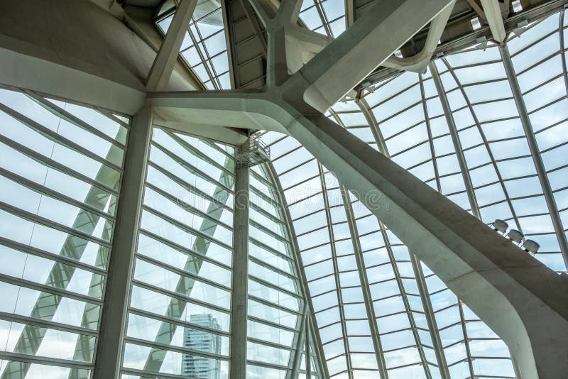 Inside Roof Structure of the Science Museum of Valencia Stock Image ...