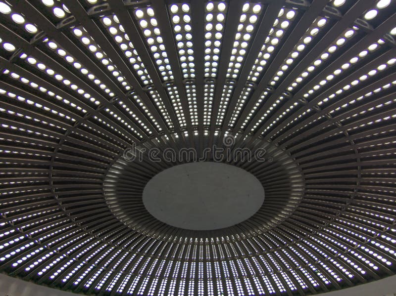 Huge Concrete Round Ceiling with Many Holes Stock Image - Image of ...