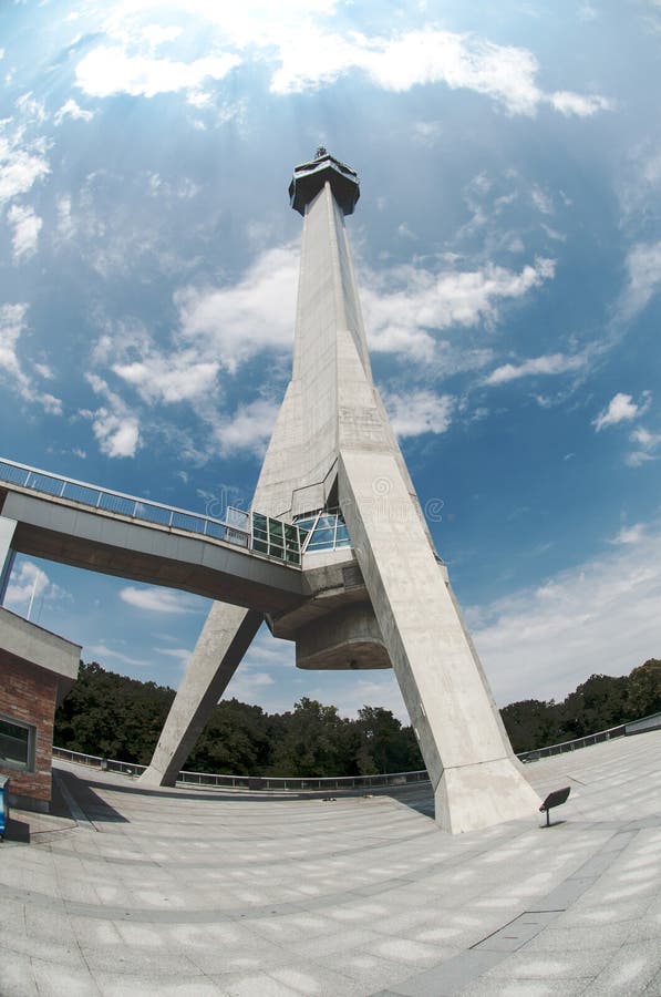 Huge Concrete Structure - Sky Scraper on a Beautiful White Cloud Stock ...