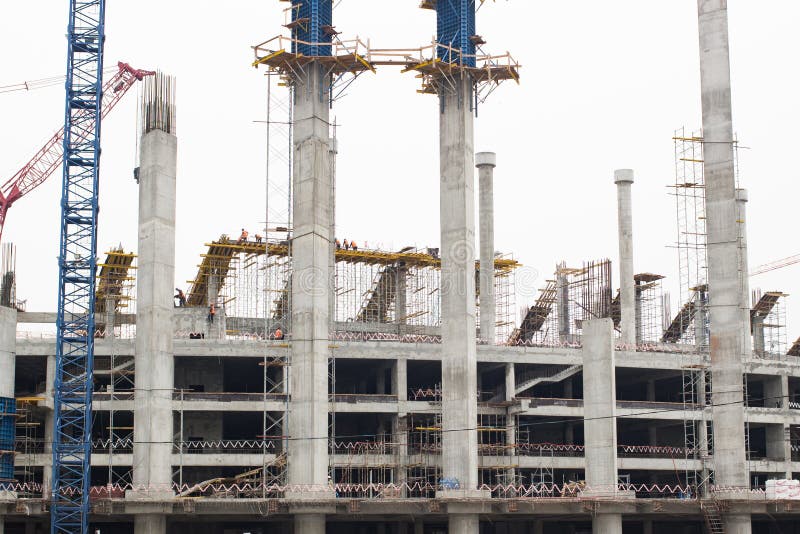 The Huge Construction Site in the Daytime Stock Photo - Image of ...