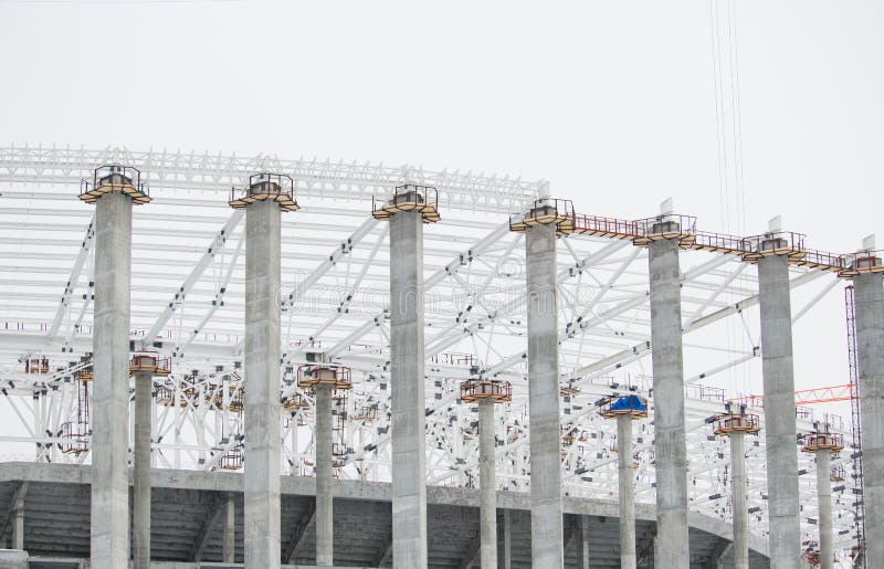 The Huge Construction Site in the Daytime Stock Photo - Image of high ...