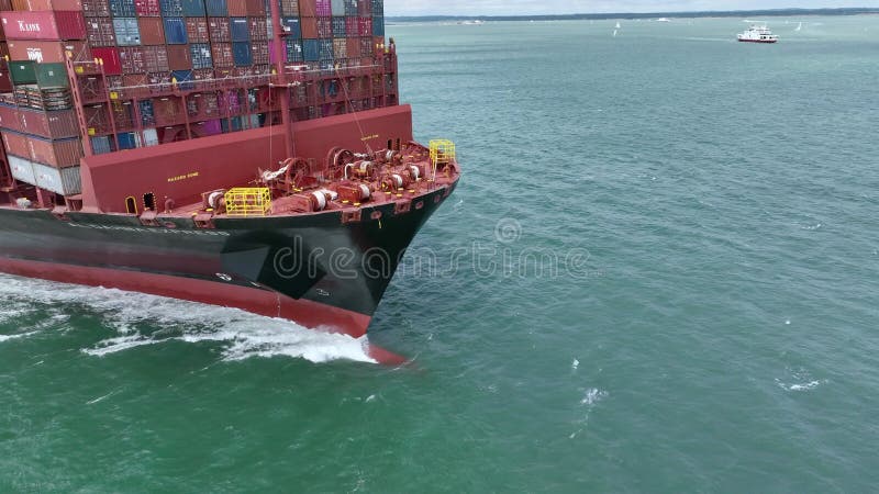 Fully Loaded Container Ship at Sea Transporting Cargo Around the World ...