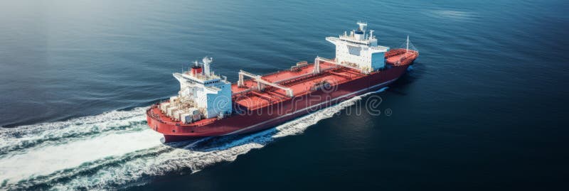 Huge Container Ship Travelling Over the Ocean. Stock Illustration ...