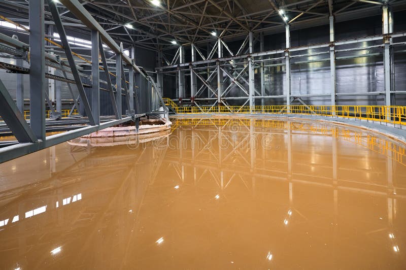 Huge Container To Separate Liquid Pulp Material in Workshop Stock Photo ...