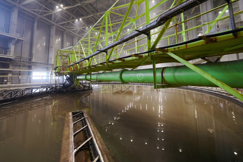 Huge Container To Separate Liquid Pulp Material in Workshop Stock Photo ...