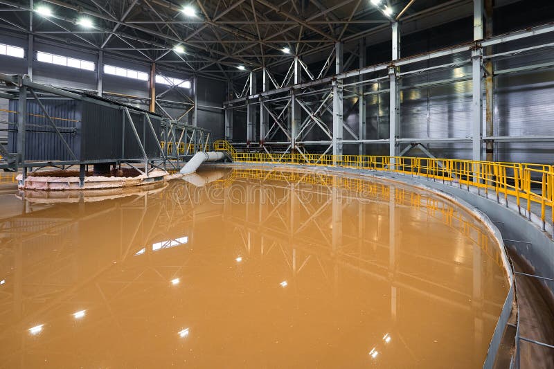 Huge Container To Separate Liquid Pulp Material in Workshop Stock Image ...