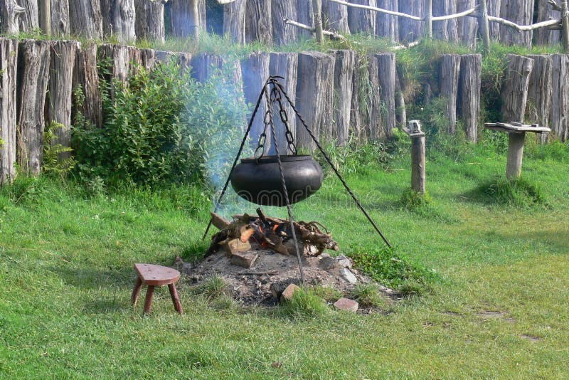 Huge Cooking Pot at a Fireplace in Ireland Stock Photo - Image of ...