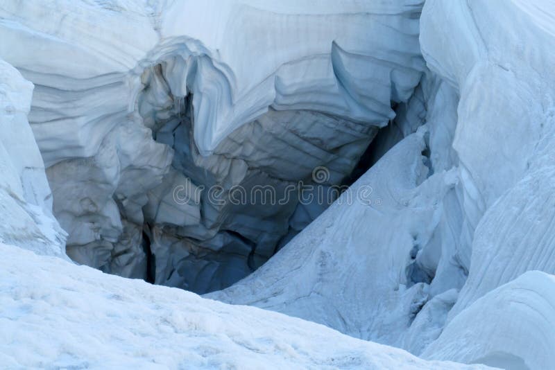 Huge Crack in Mountain Glacier Ice Stock Image - Image of blue, extreme ...