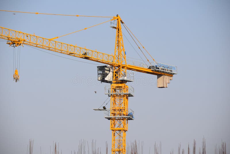 A Huge Crane Working on a Construction Site Editorial Image - Image of ...
