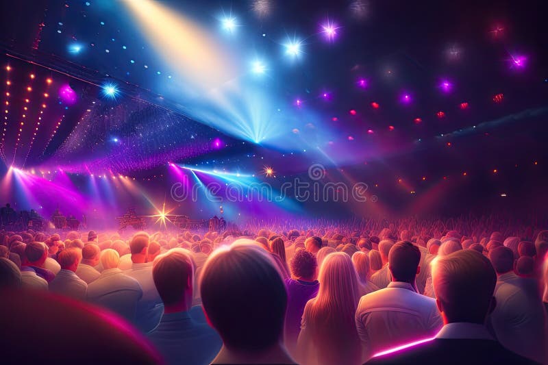Huge Crowd Disco Party in Night Club Generative AI Stock Illustration ...