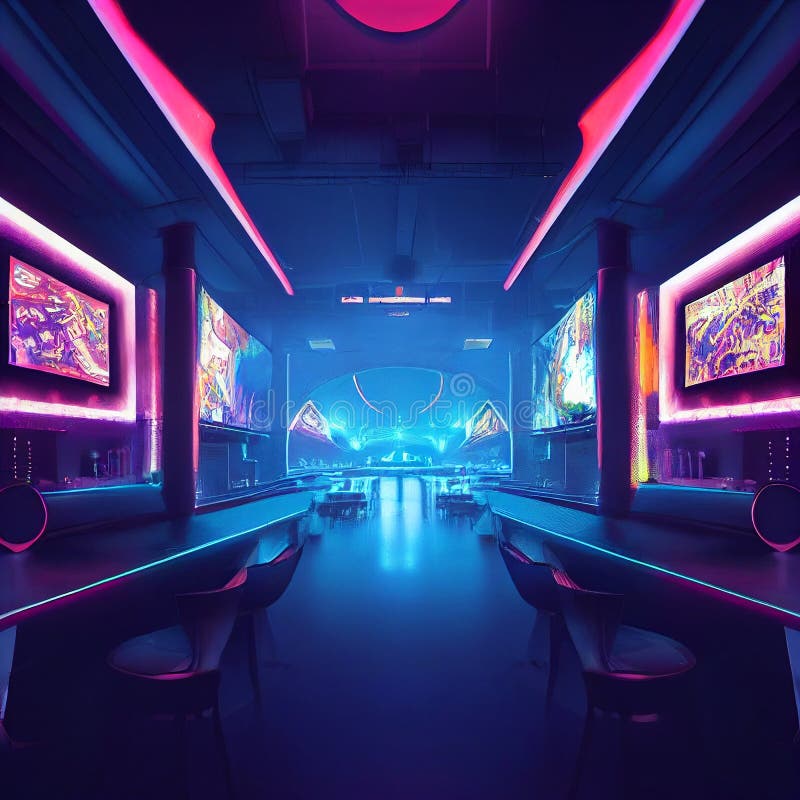 A Huge Crowded Disco Party in a Nightclub. Ai Generated. Disco ...