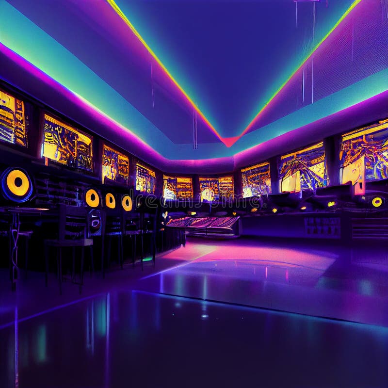 A Huge Crowded Disco Party in a Nightclub. Ai Generated. Disco ...