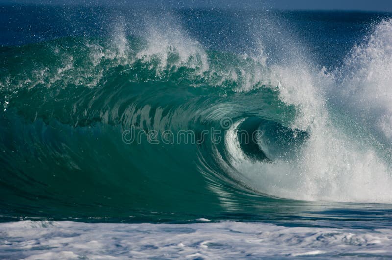 Huge curling ocean wave stock image. Image of powerfully - 3716859