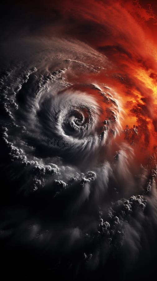 A Huge Cyclone Emerging Toward Fantasy Environment Stock Illustration ...