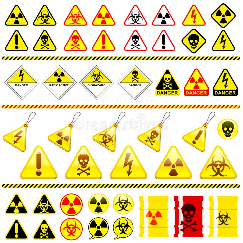 Huge Danger Symbol Icon Collection Stock Vector - Illustration of ...