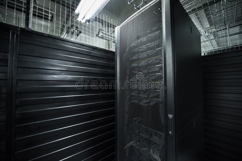 The Huge Data Center Server Room Cloud Services Stock Image - Image of ...