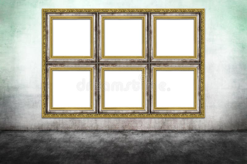 Huge Decorated Frame on Dirty Wall Stock Image - Image of huge, exhibit ...