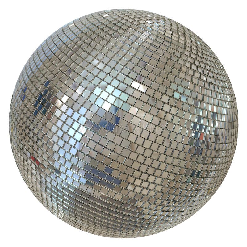 Huge Disco Ball Isolated On White Background Stock Illustration