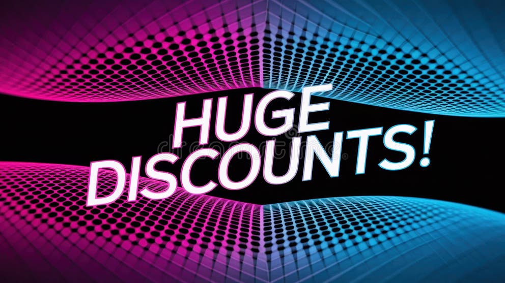 Huge Discounts Neon Theme with Dynamic Wave Pattern and Vibrant Colors ...