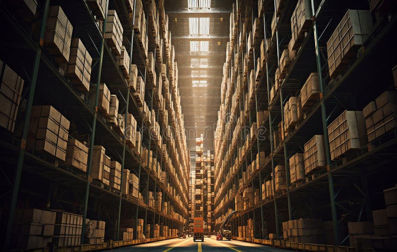 Huge Distribution Warehouse, Created with Generative AI Stock ...