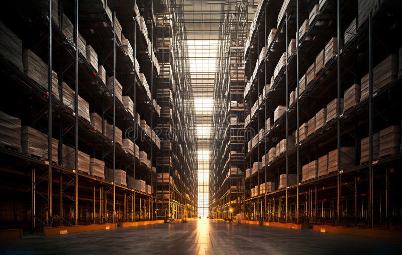 Huge Distribution Warehouse, Created with Generative AI Stock ...