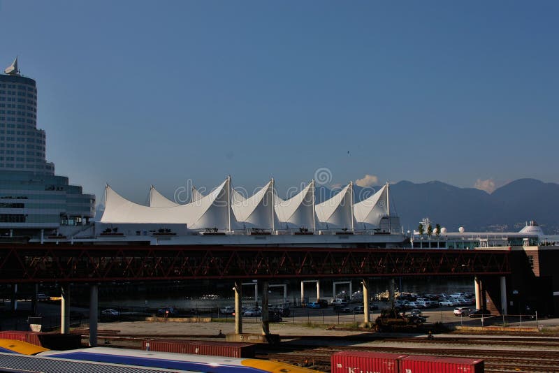 Huge Dock-shaped Building in Vancouver, British Columbia Stock Photo ...