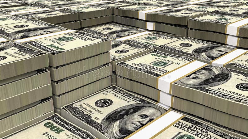 Huge dollar stack stock illustration. Illustration of cash - 230203438