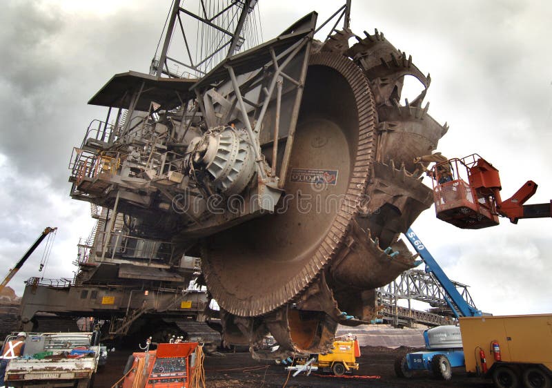Huge Dredge Used for Mining Coal on Site during Maintenance. Editorial ...