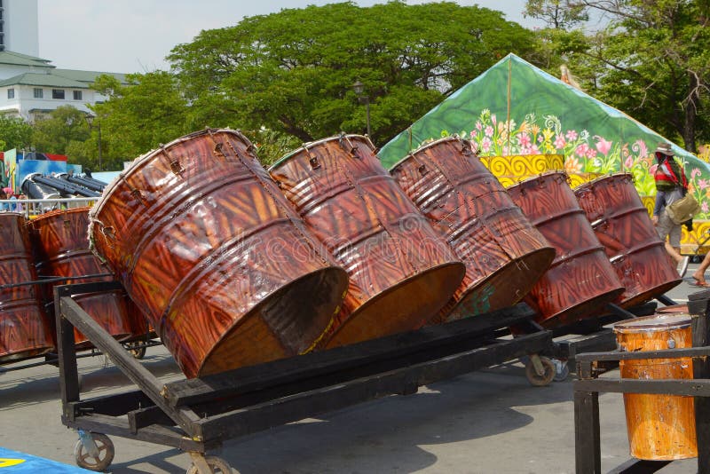 Filipino Children Artist Playing with Home Made Music Instruments on ...
