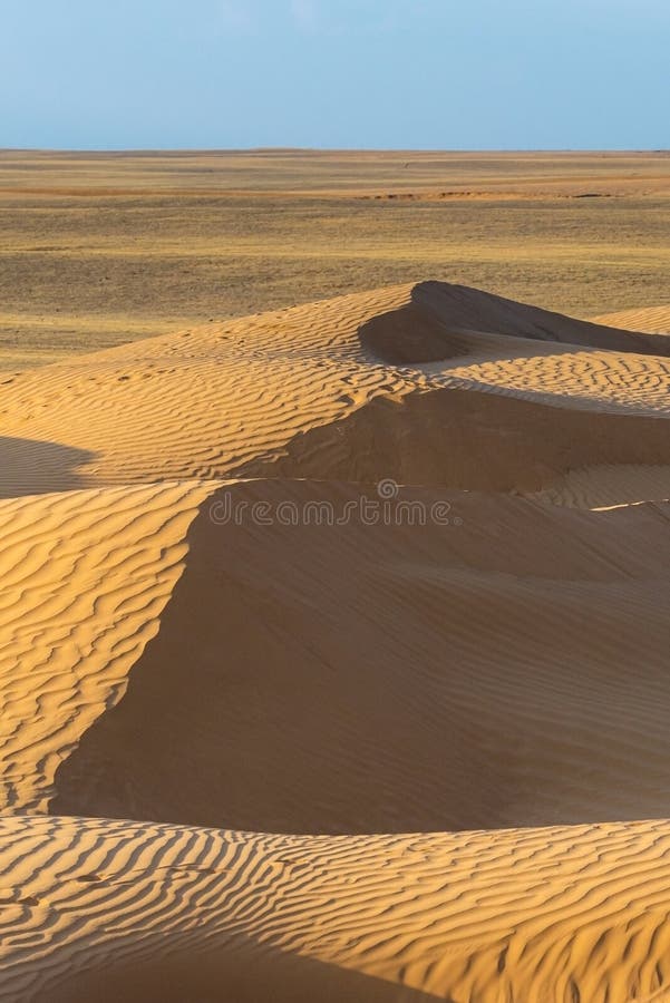 Huge Dunes of the Desert. Beautiful Structures of Sandy Barkhan or Sand ...